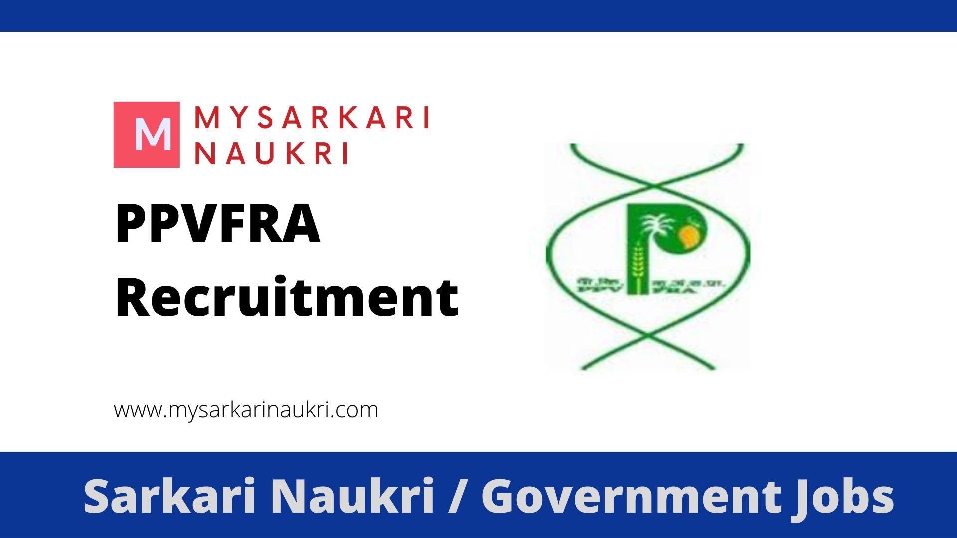 PPVFRA Recruitment 2025 For 7 Registrar and Various Posts - MySarkariNaukri.com