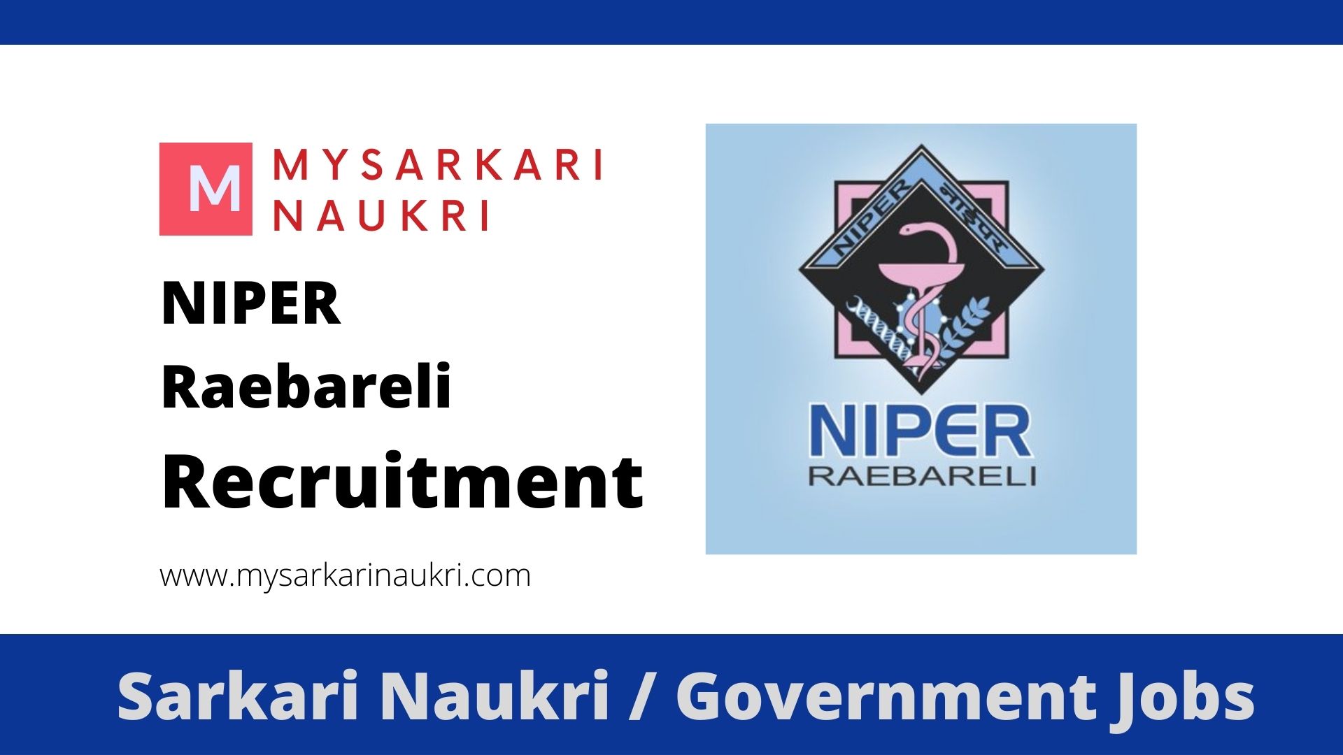NIPER Raebareli Recruitment 2025 For Non-Teaching Positions - MySarkariNaukri.com