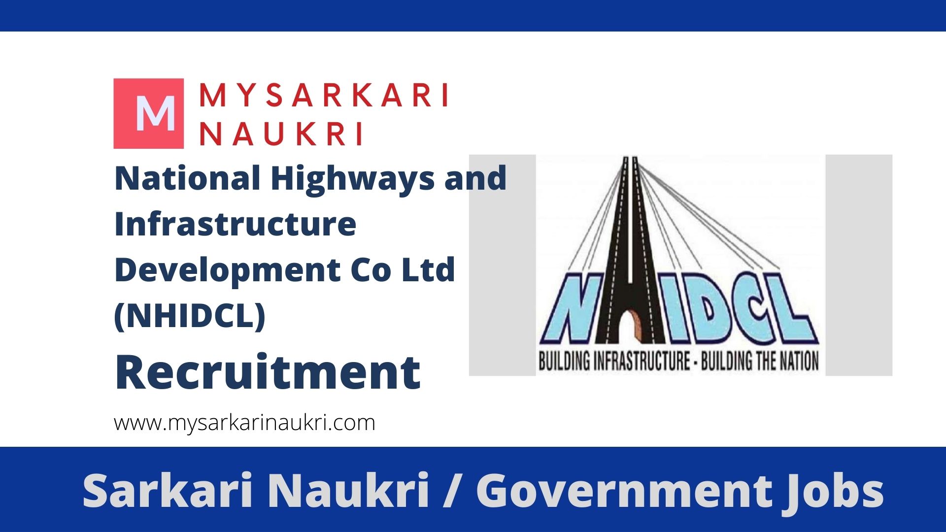 NHIDCL Recruitment 2024 For Company Secretary - MySarkariNaukri.com
