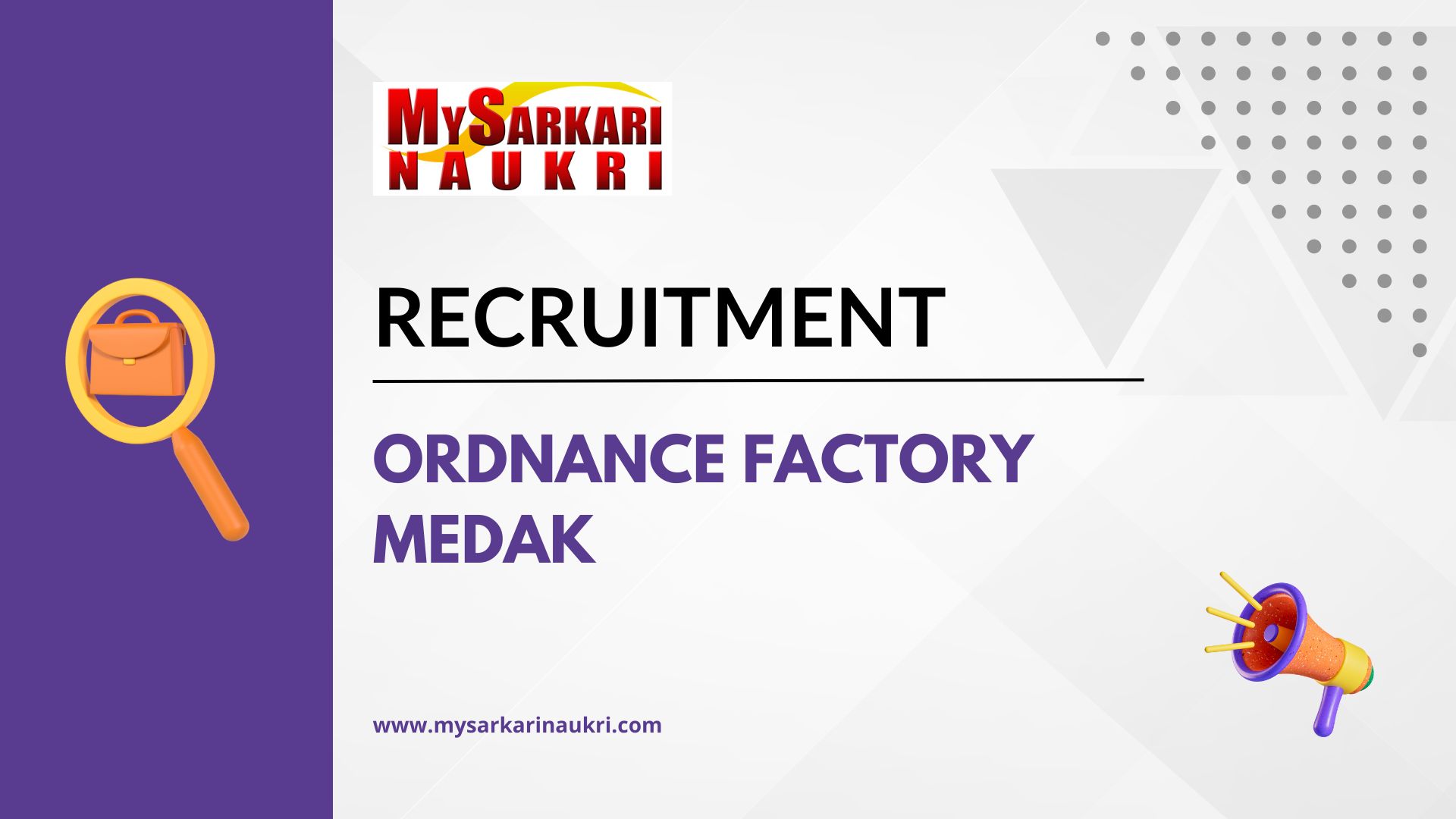Ordnance Factory Medak Recruitment 2025 For Tool Designer (Mechanical ...