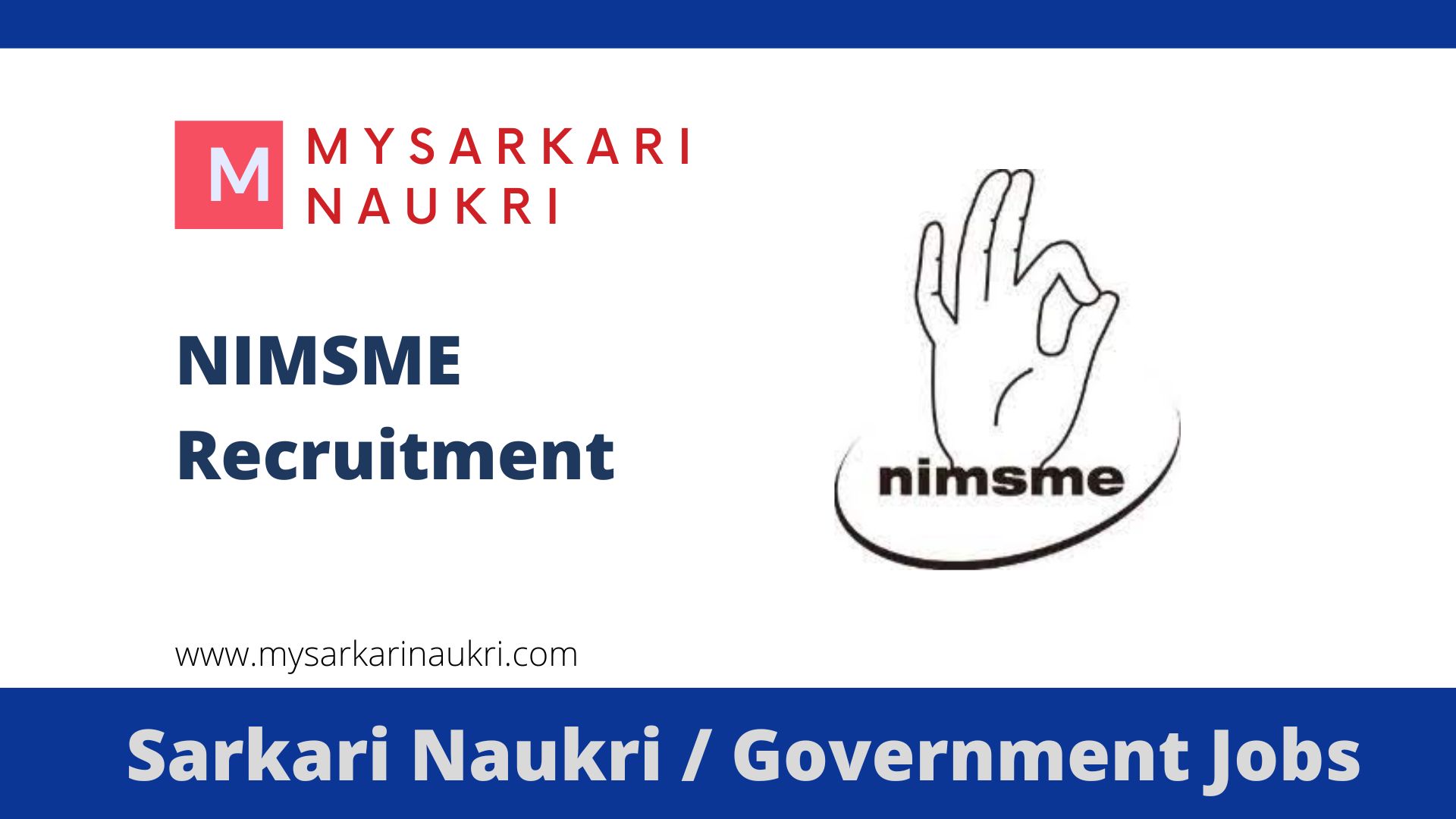 NIMSME Recruitment 2025 nimsme.org Jobs