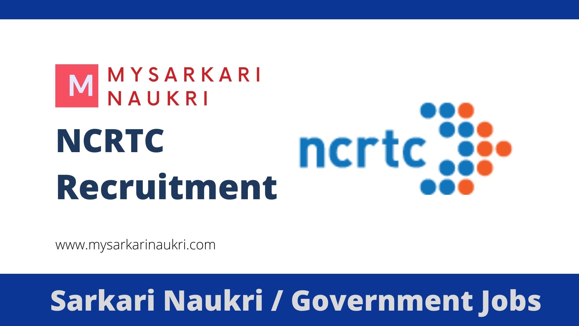 NCRTC Recruitment 2026 – Apply Online for 03 Dy General Manager ...