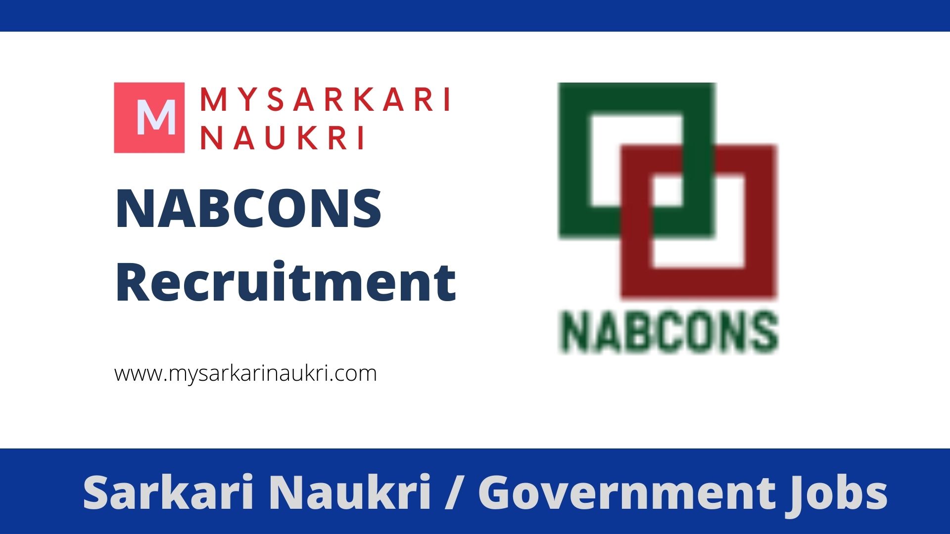 NABCONS Recruitment 2025 For 9 Consultant - MySarkariNaukri.com