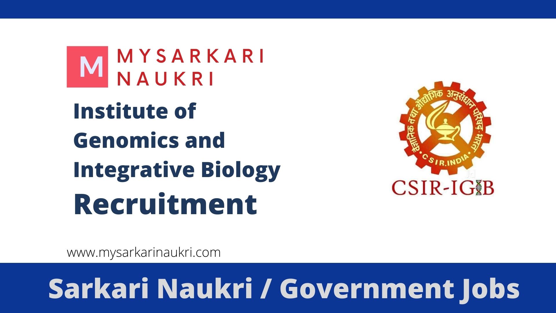 IGIB Recruitment 2025 For 10 Scientist, Senior Scientist ...