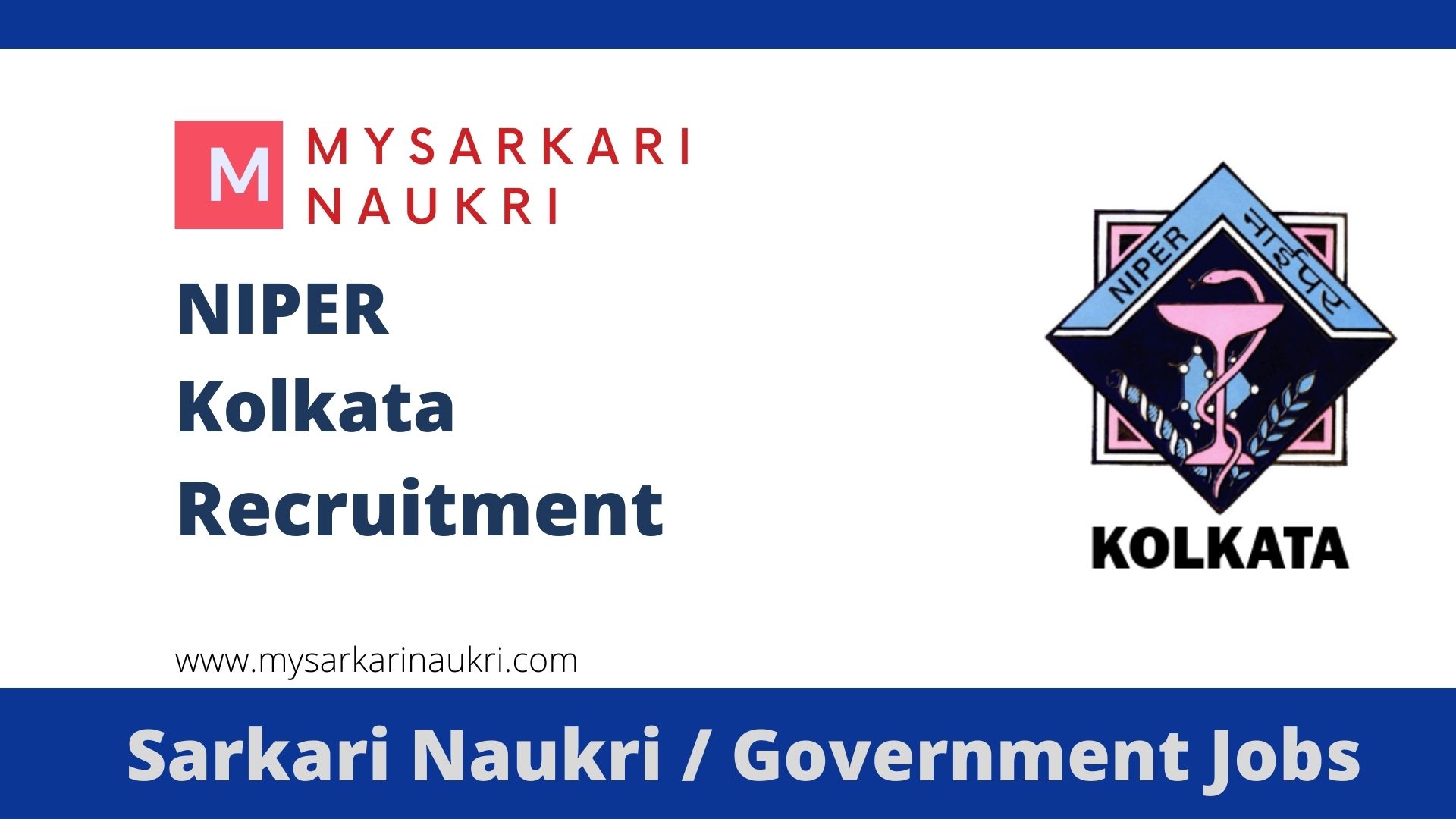 NIPER Kolkata Recruitment 2025 For Assistant and Various Posts - MySarkariNaukri.com