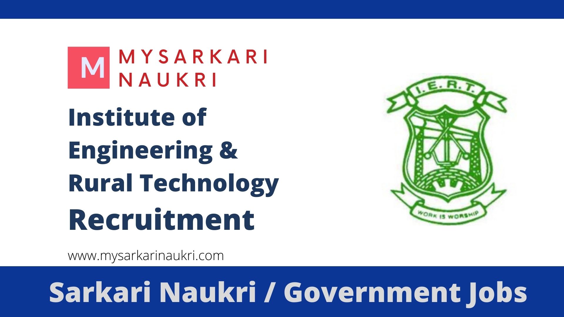 IERT Recruitment 2025 iert.ac.in Jobs