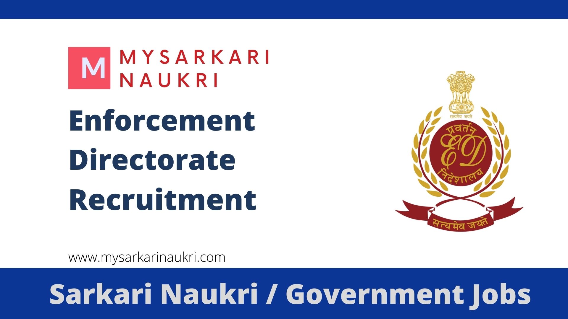 Enforcement Directorate Recruitment 2025 For Special Director of ...