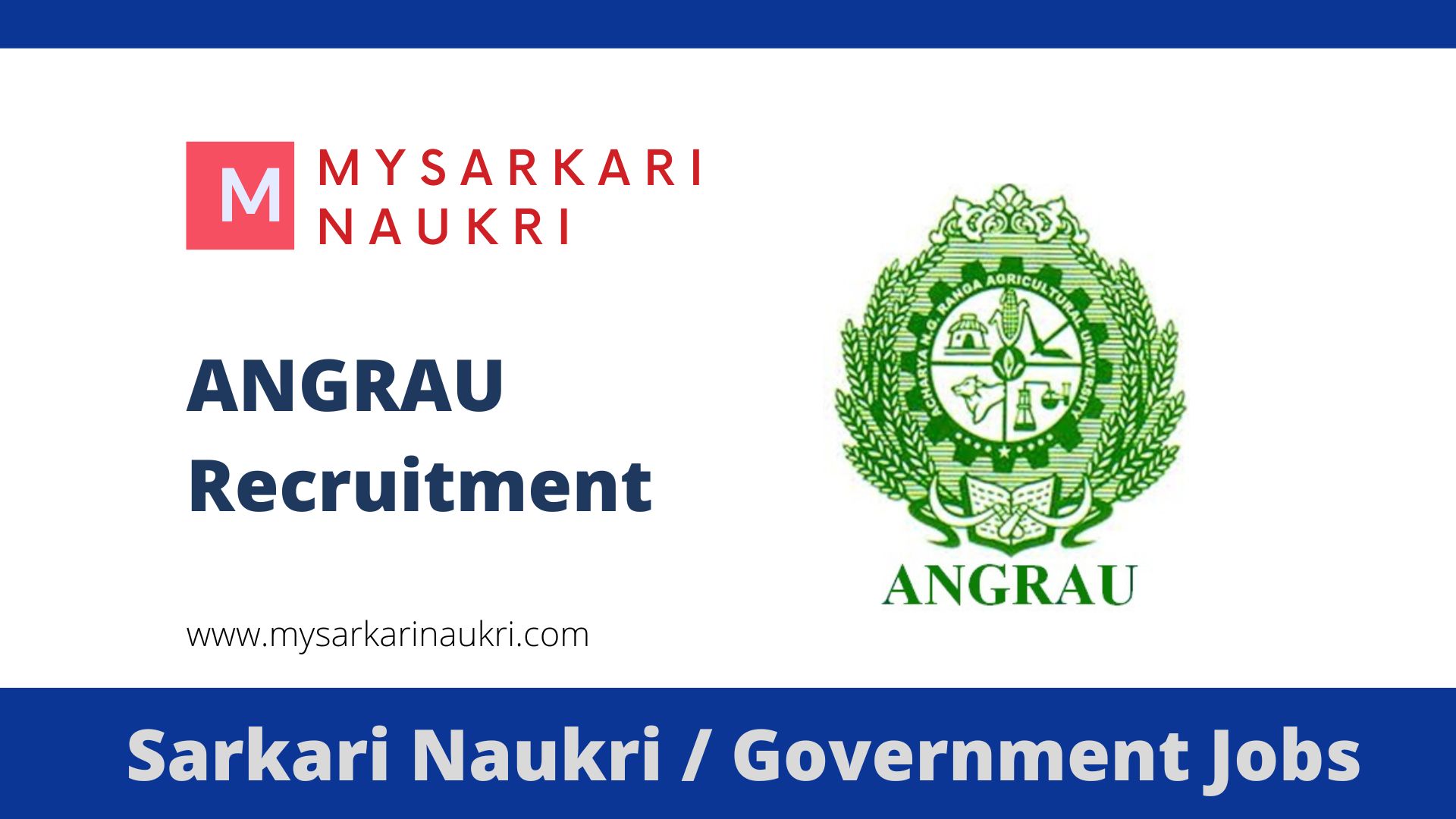ANGRAU Recruitment 2025 For Young Professional-II - MySarkariNaukri.com