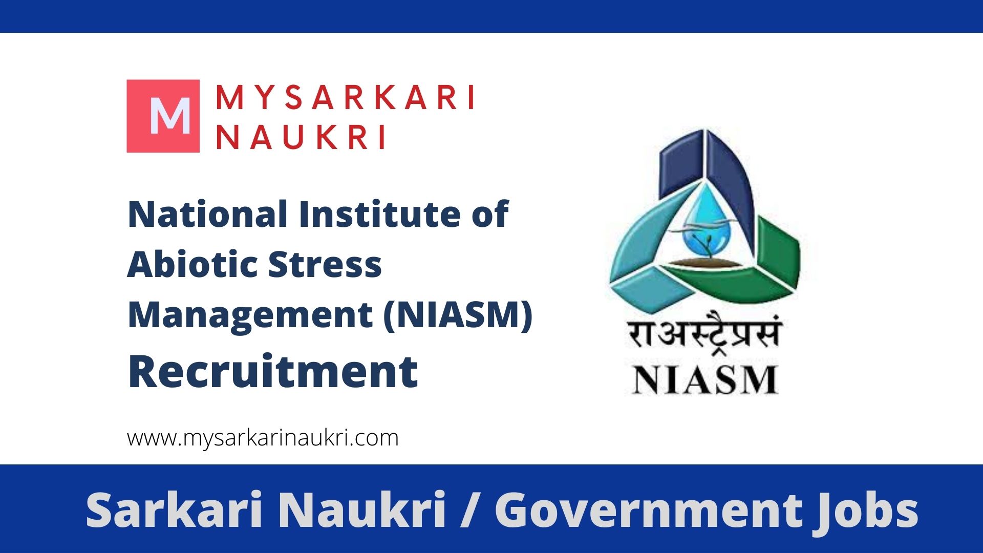NIASM Recruitment 2025 niam.res.in NIASM Jobs