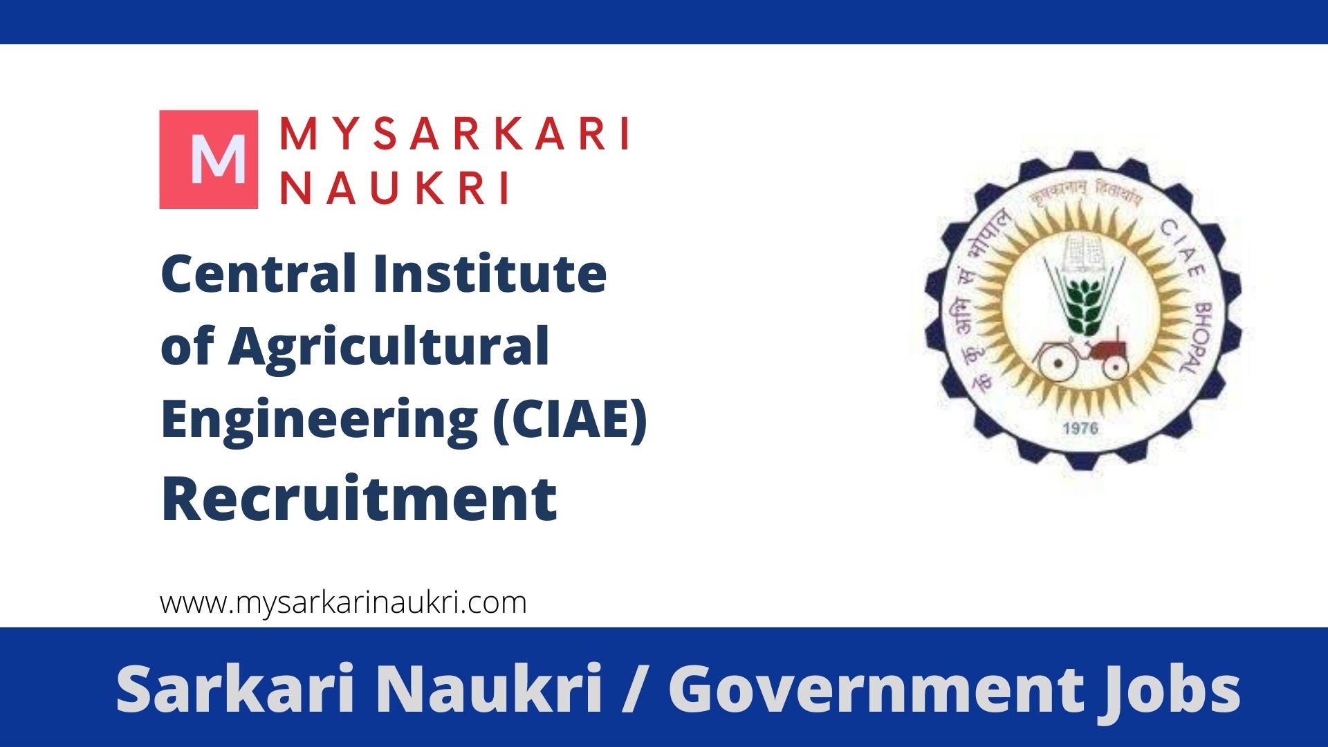 CIAE Recruitment 2025 For 14 Technician - MySarkariNaukri.com