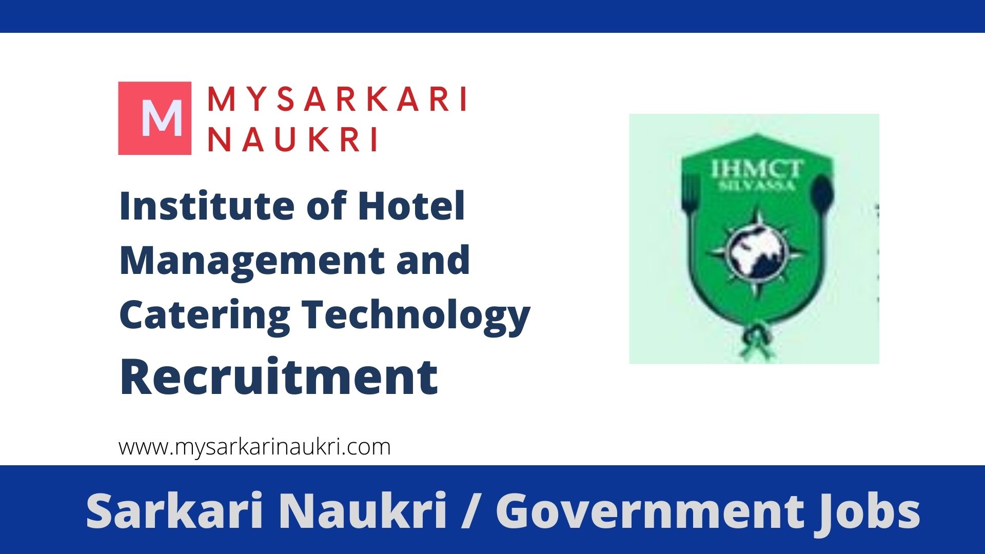 IHMCT Silvassa Recruitment 2025 ihmsilvassa.in IHM Silvassa Jobs