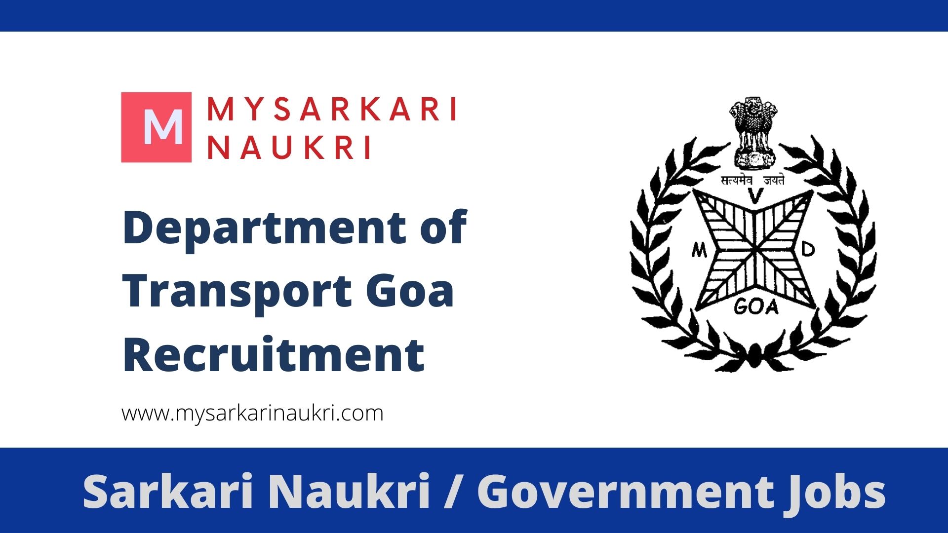 Department of Transport Goa Recruitment 2025 goatransport.gov.in Jobs