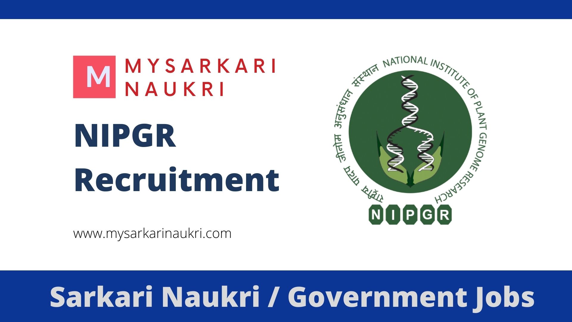 NIPGR Recruitment 2025 For Multi Tasking Staff and Various Posts ...