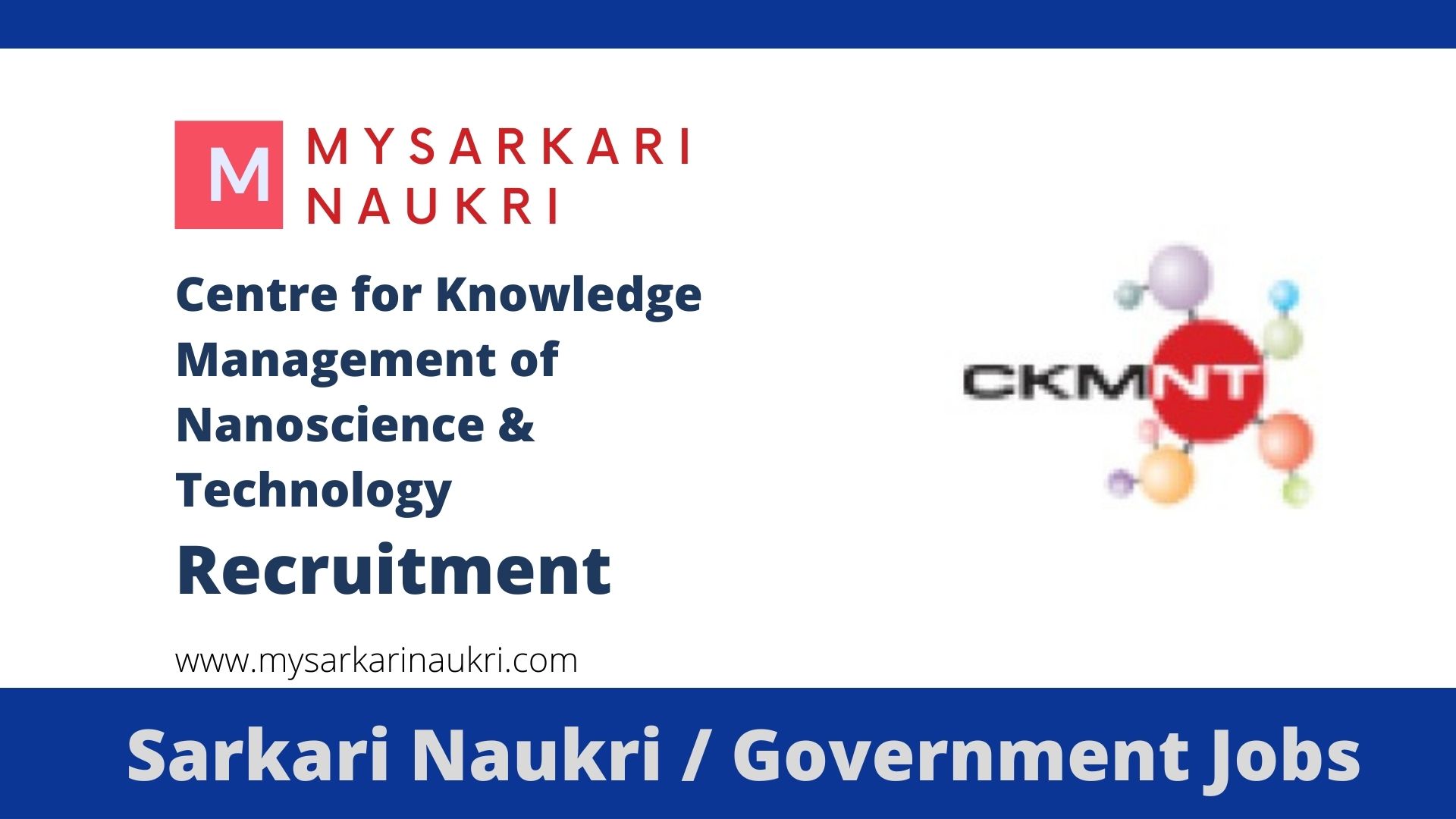 Centre for Knowledge Management of Nanoscience & Technology Recruitment ...
