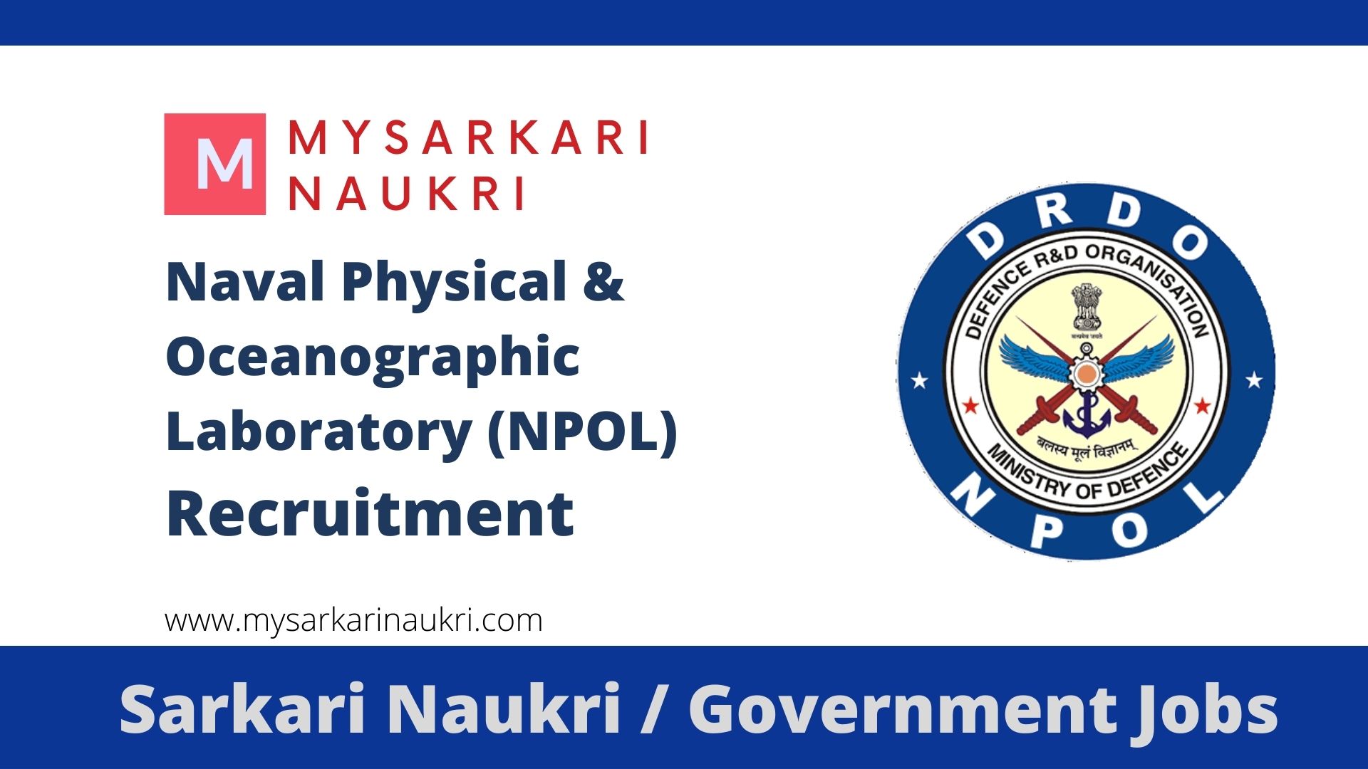 NPOL Recruitment 2025 For Junior Research Fellow (JRF ...