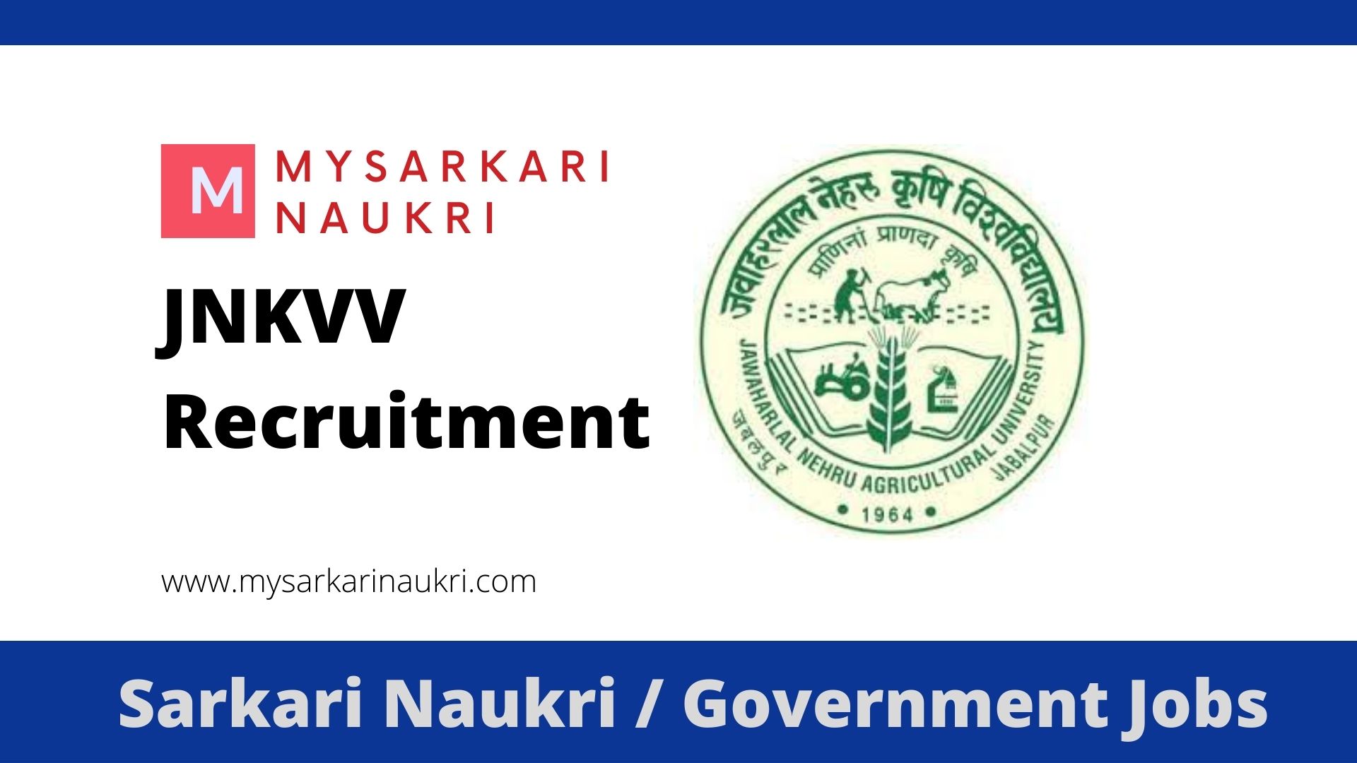 JNKVV Recruitment 2025 For Office Assistant and Various Posts ...
