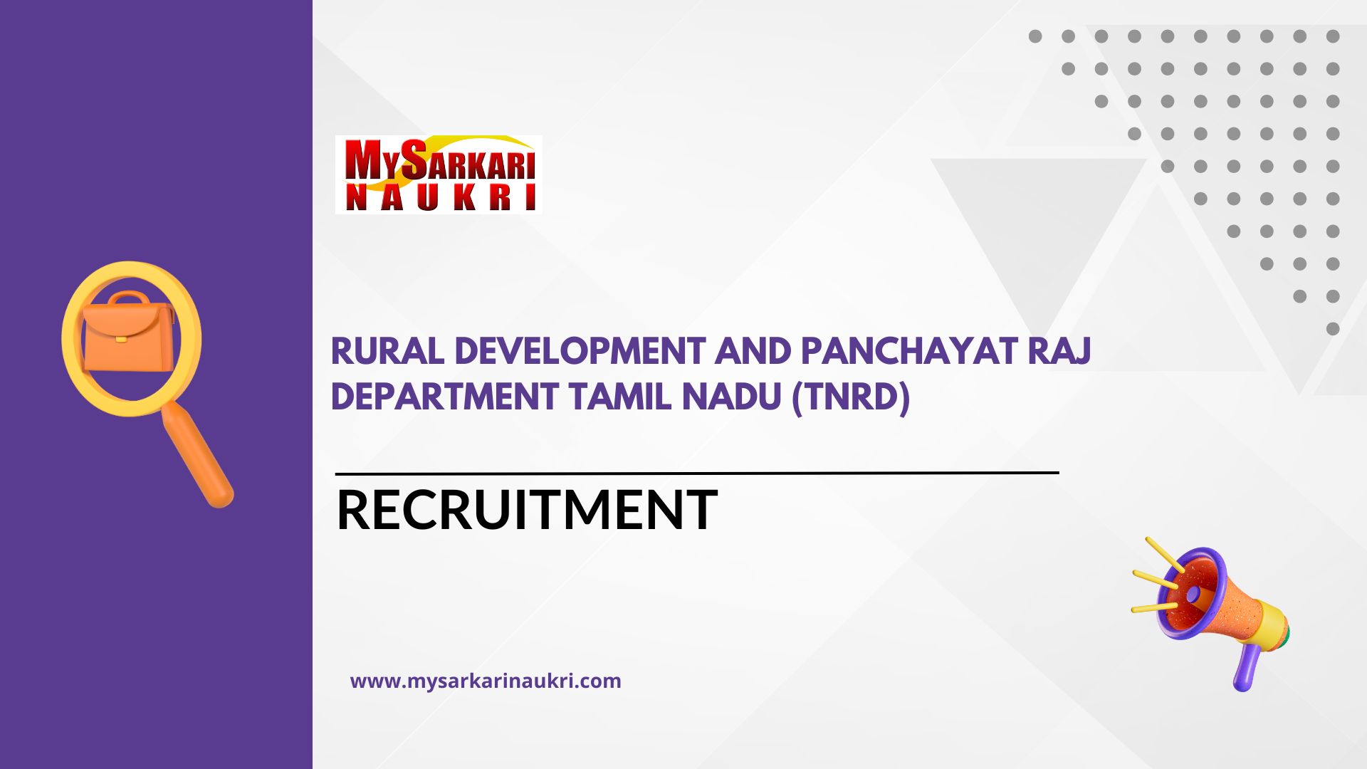 TNRD Recruitment 2025 For 365 Office Assistant and Various Posts ...