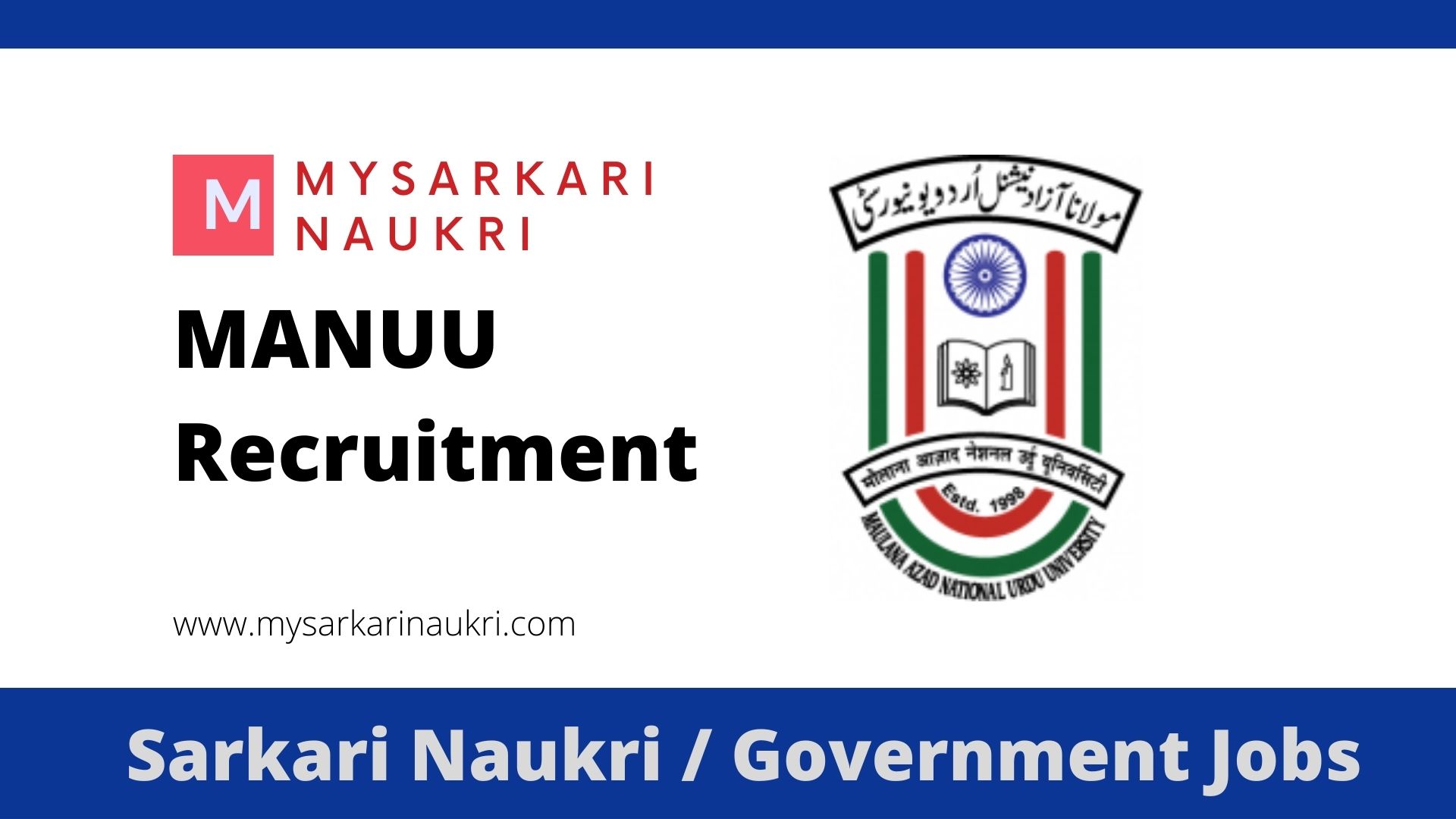 MANUU Recruitment 2025 For 23 Teaching and Other Academic Posts ...