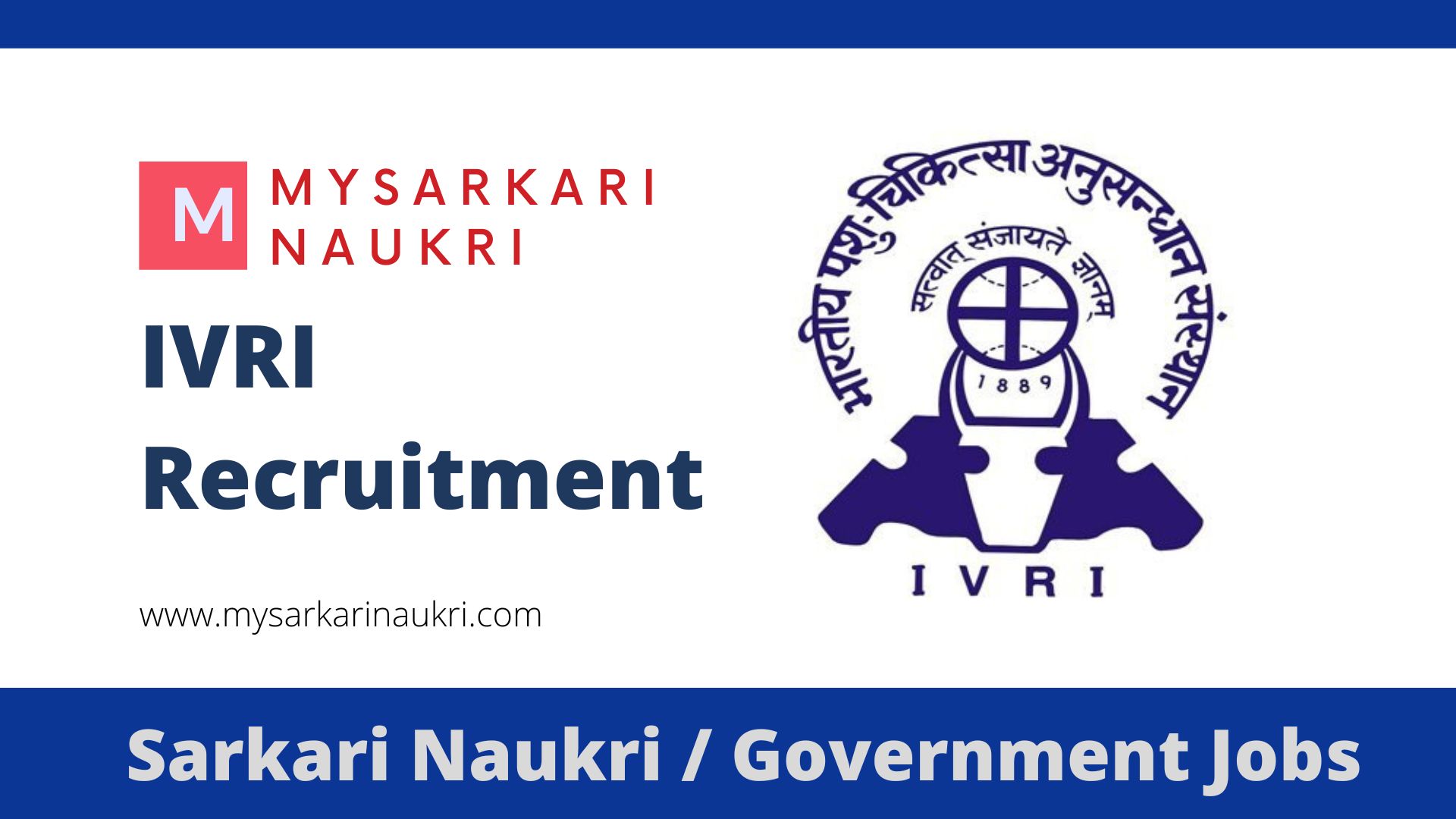IVRI Recruitment 2025 For Lab Assistant - MySarkariNaukri.com