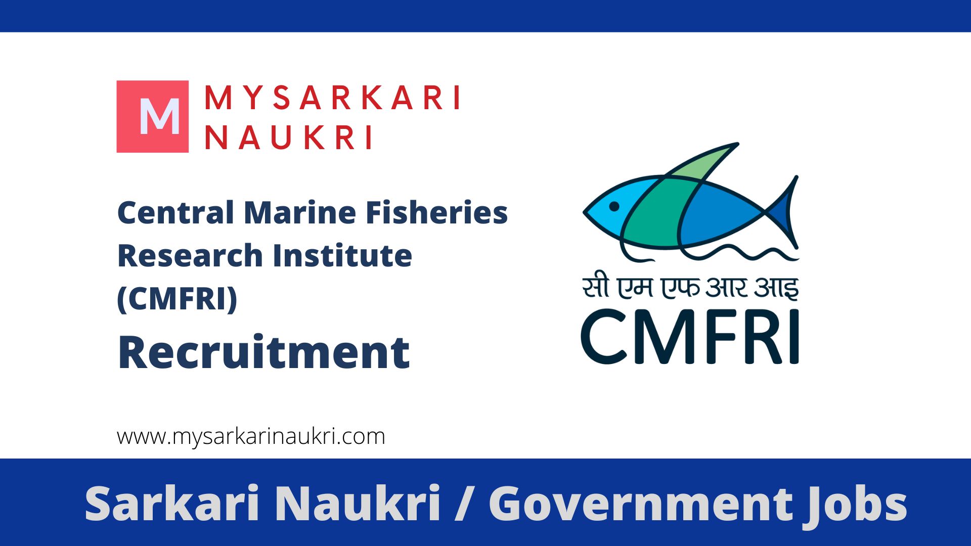 CMFRI Recruitment 2025 For Young Professional-I - MySarkariNaukri.com